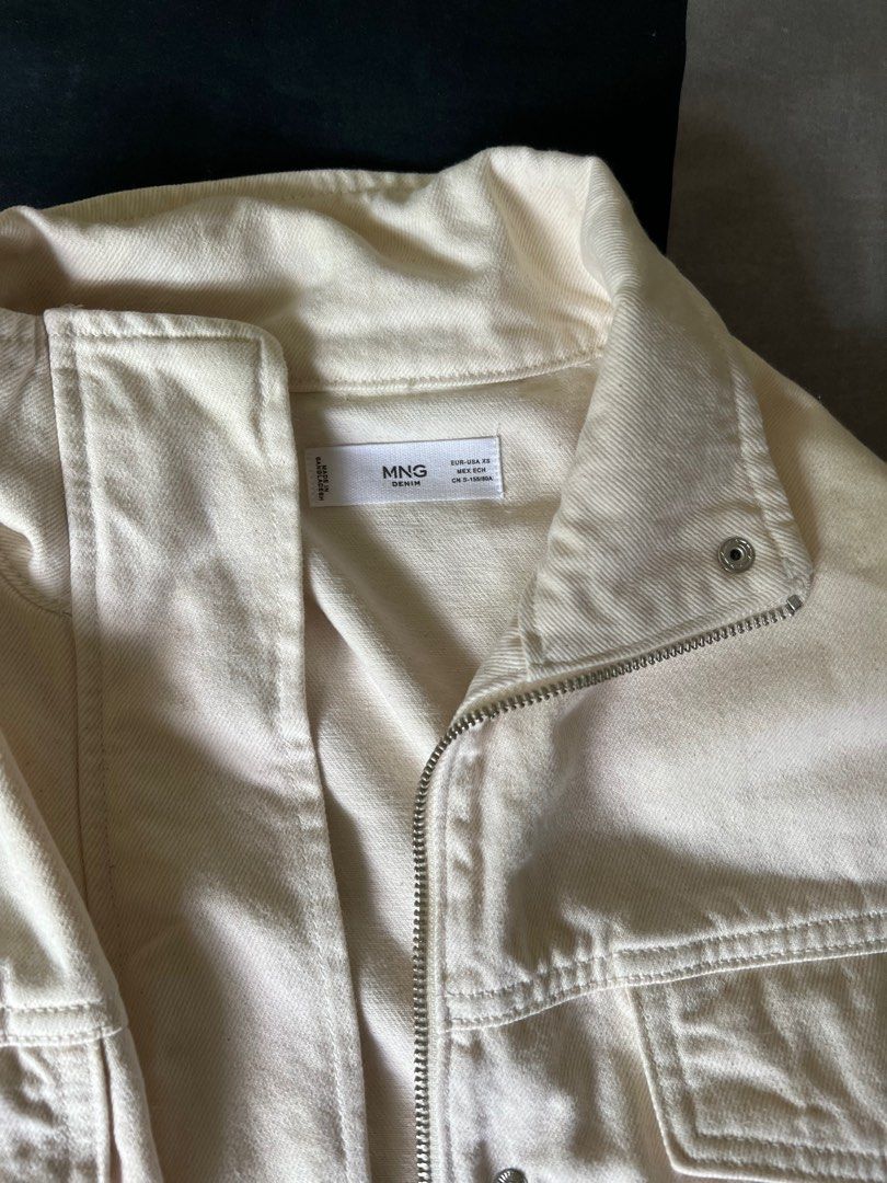 Mango White contrast jacket, Women's Fashion, Coats, Jackets and ...