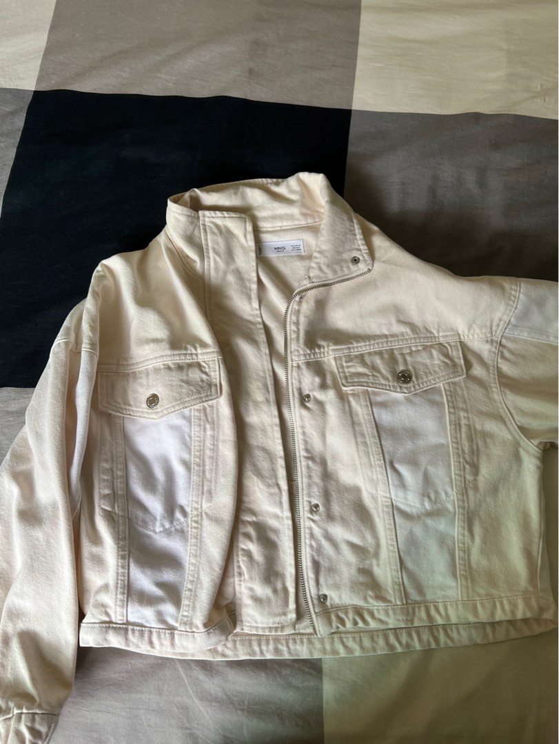Mango White contrast jacket, Women's Fashion, Coats, Jackets and ...