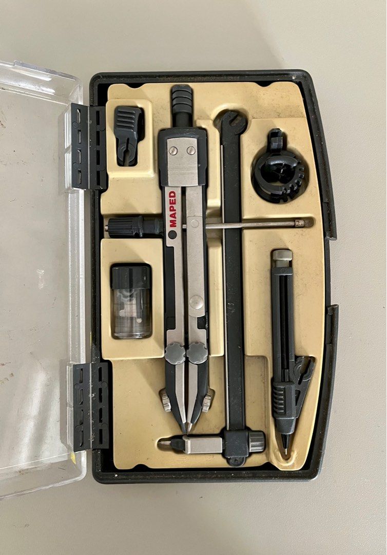 MAPED Compass Technical set in metal, Hobbies & Toys, Stationery ...