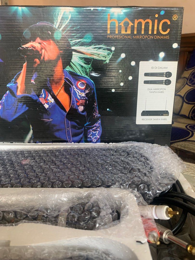 Microphone Homic Double Wireless HM-306 VFH Series Original, Elektronik ...