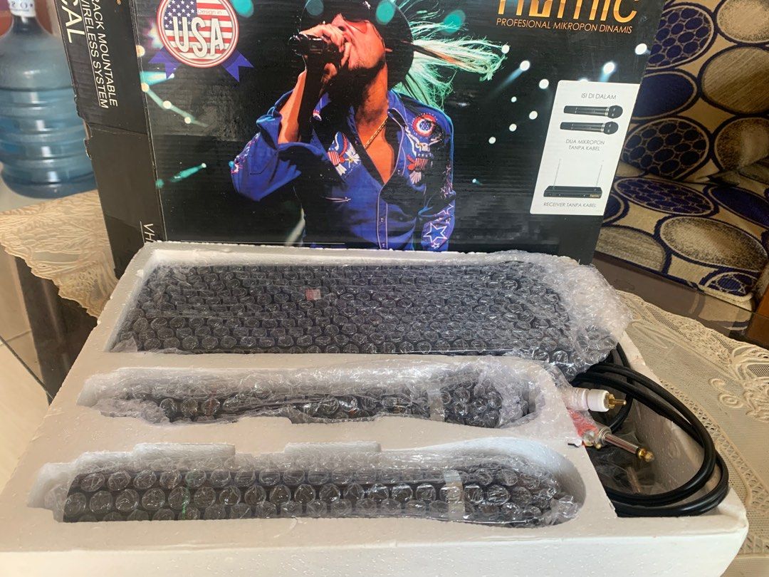 Microphone Homic Double Wireless HM-306 VFH Series Original, Elektronik ...