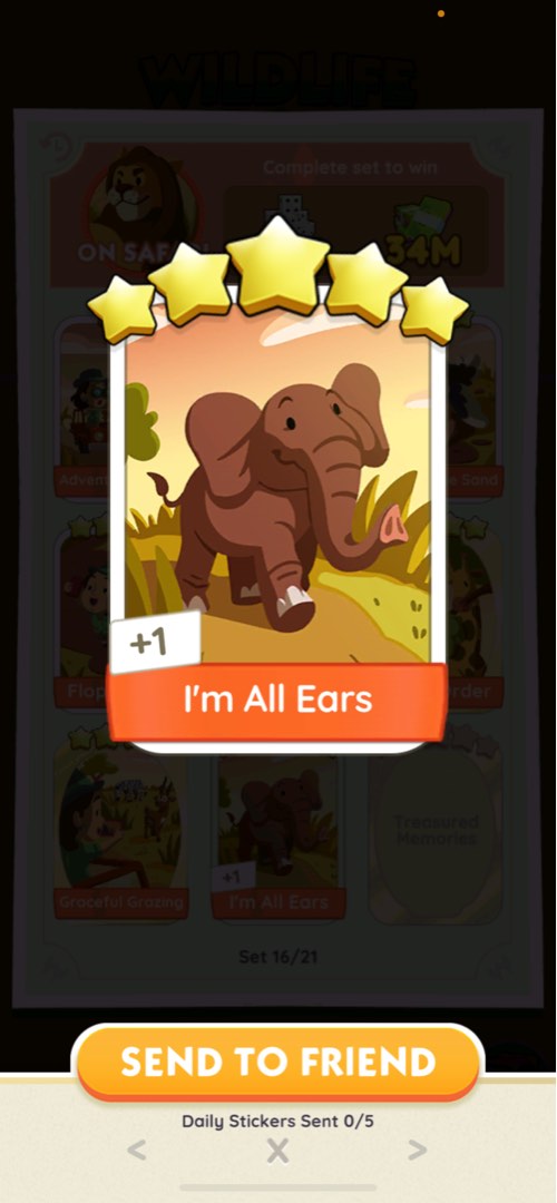 Monopoly go on safari im all ears sticker, Video Gaming, Gaming ...