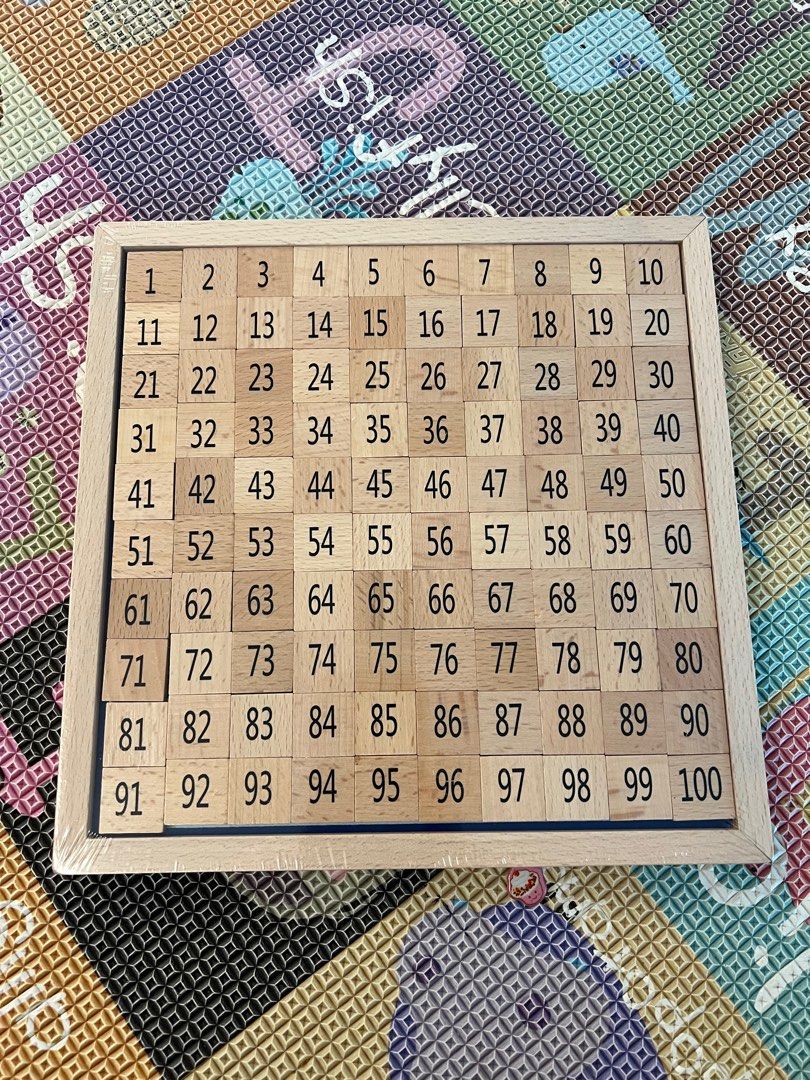 Montessori Hundred Board 1-100, Hobbies & Toys, Toys & Games on Carousell