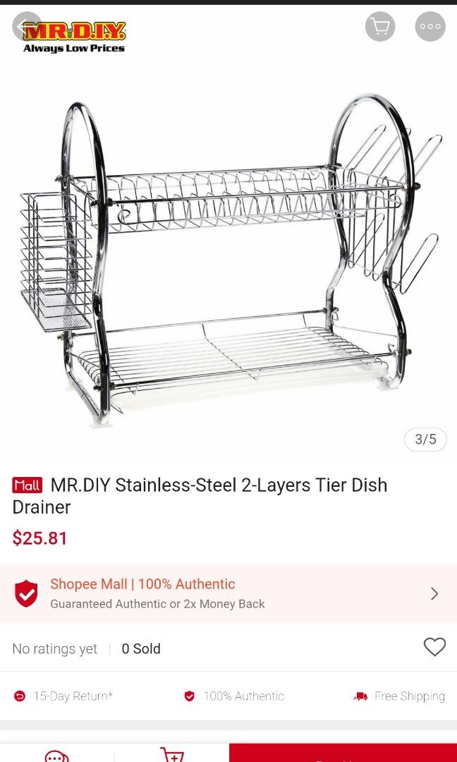 Mr DIY Dish drying rack, Furniture & Home Living, Kitchenware ...