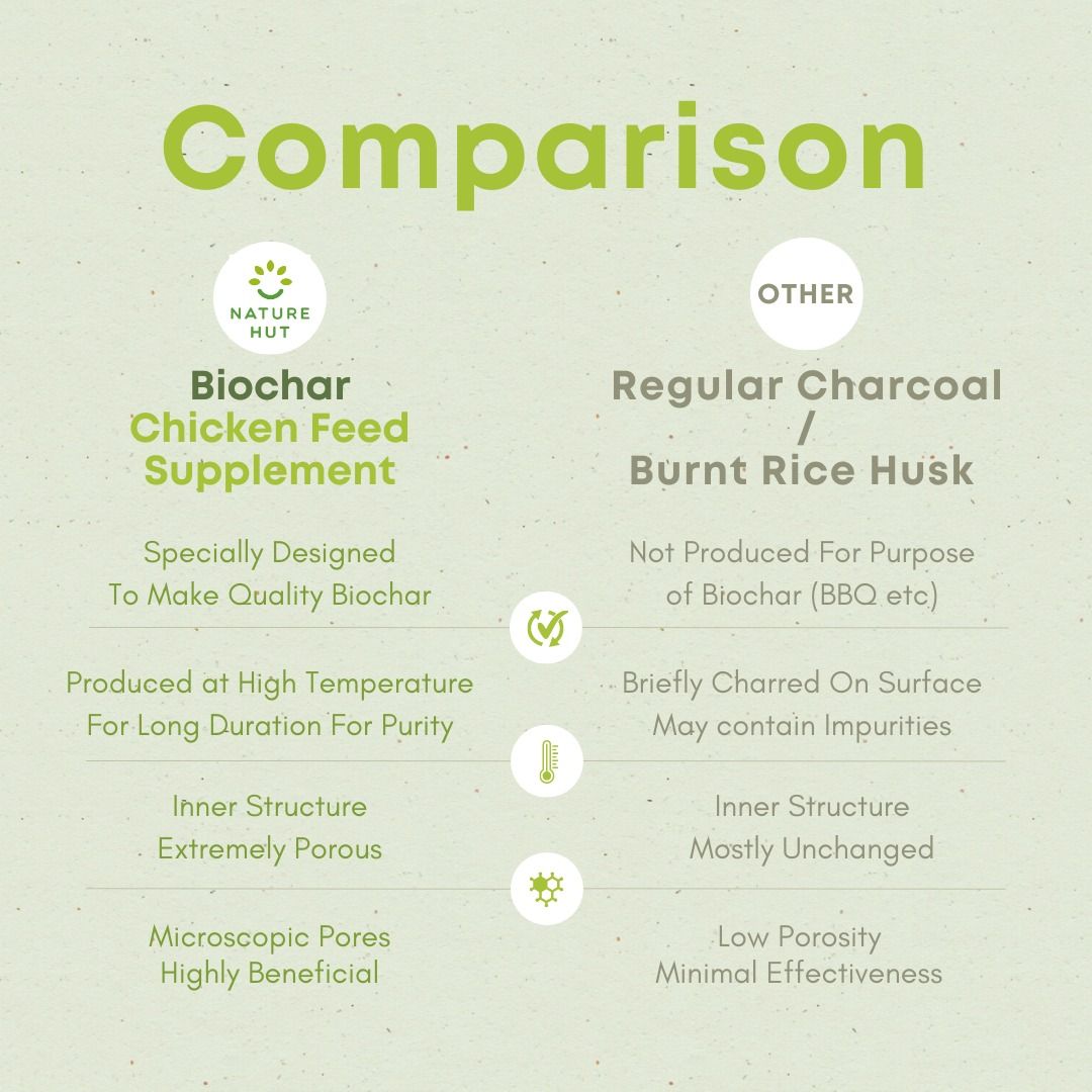 Nature Hut Organic Biochar Chicken Feed Supplement (2L) - Can mix with ...