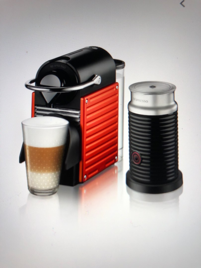 Nespresso Pixie (Red color) & Aeroccino3 (Black), 家庭電器, 廚房電器, 咖啡機及咖啡壺 ...