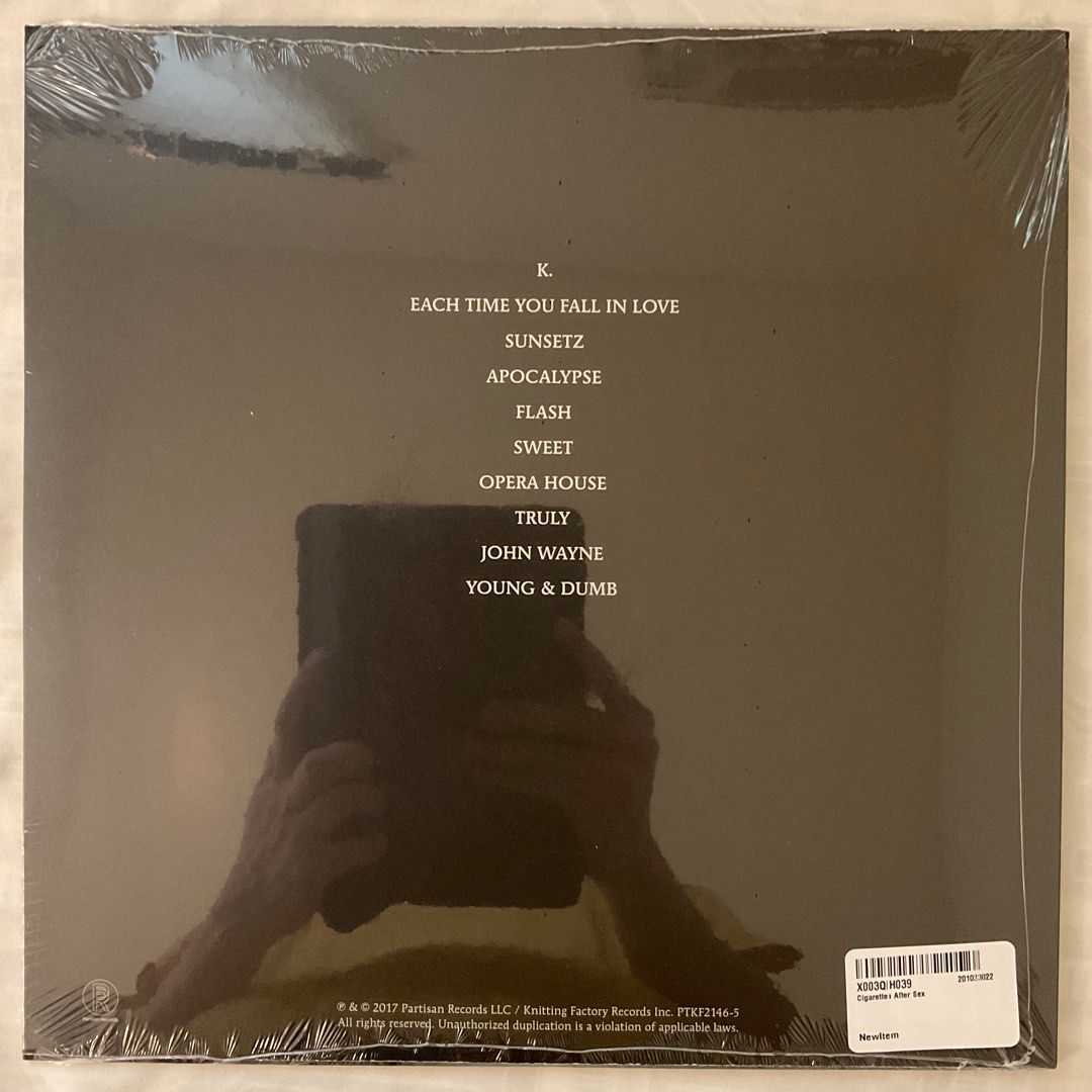 [on Hand] Cigarettes After Sex White Vinyl Lp Plaka On Carousell