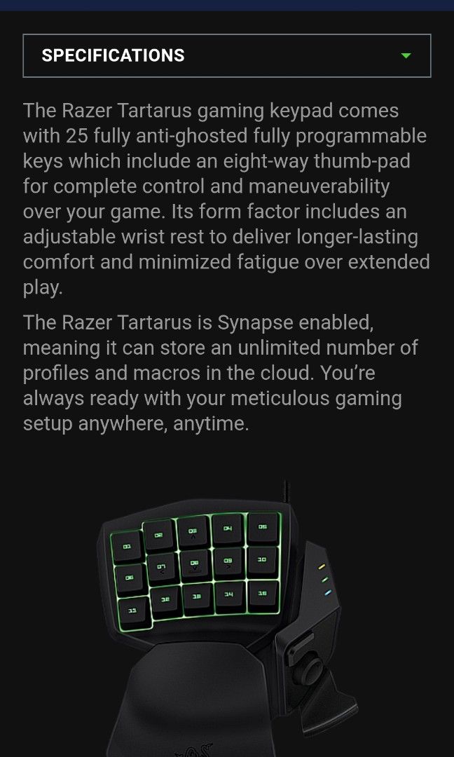 Original Razer Tartarus V1 portable keyboard, Computers & Tech, Parts ...