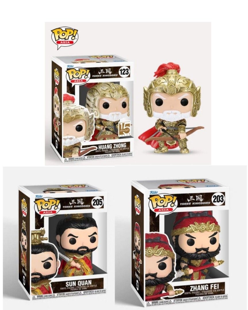 [PO] Three Kingdoms Funko Pop (Sun Quan | Zhang Fei | Huang Zhong), Hobbies & Toys, Toys & Games ...