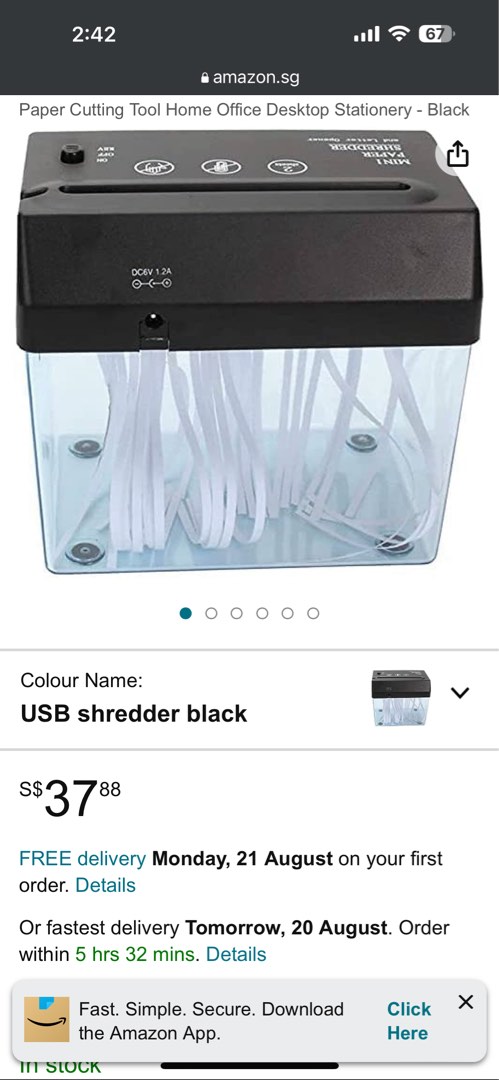 Portable Paper Shredder, Computers & Tech, Office & Business Technology ...