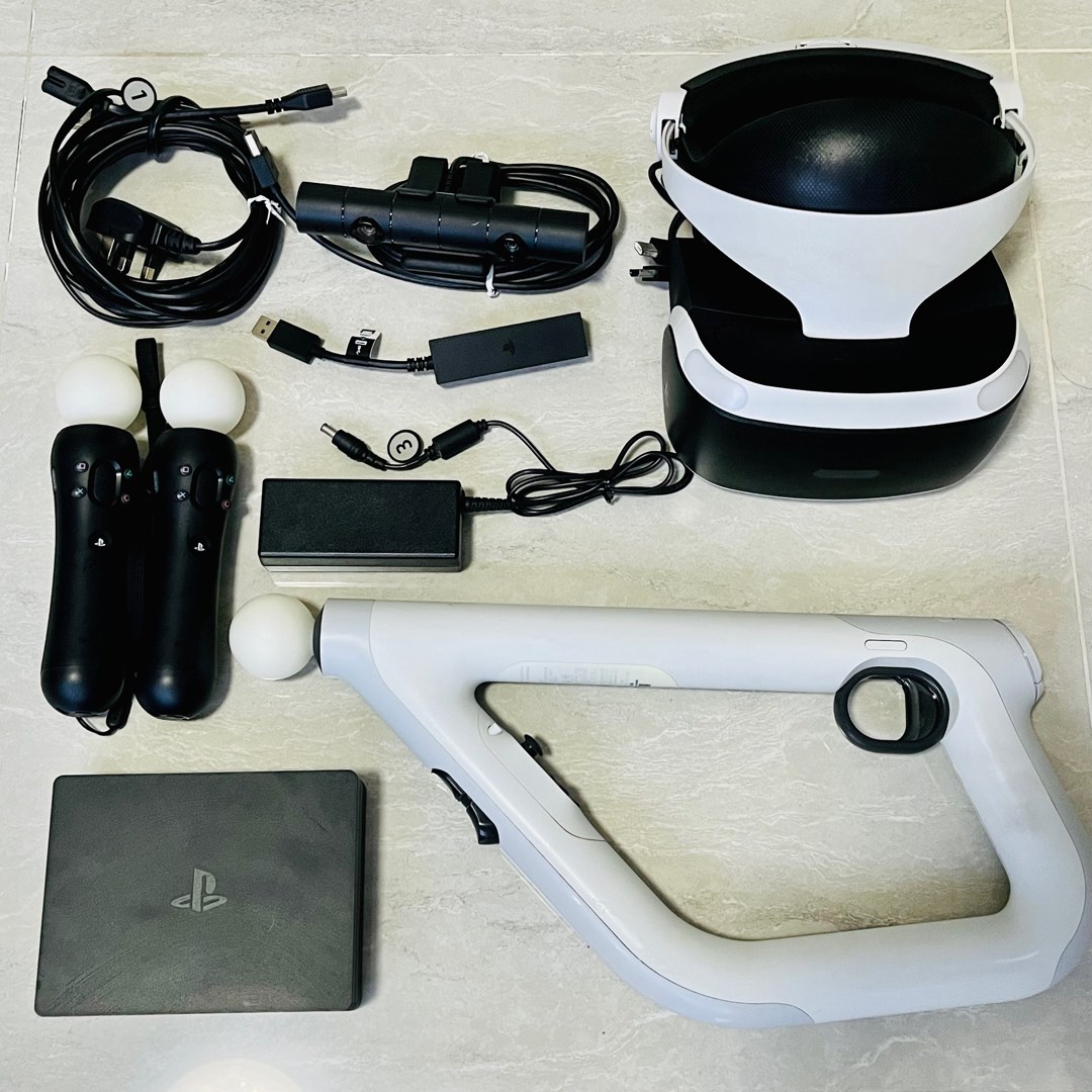 PSVR V1 Gen2 with Camera, Aim Controller and PS Move Controller, Video ...