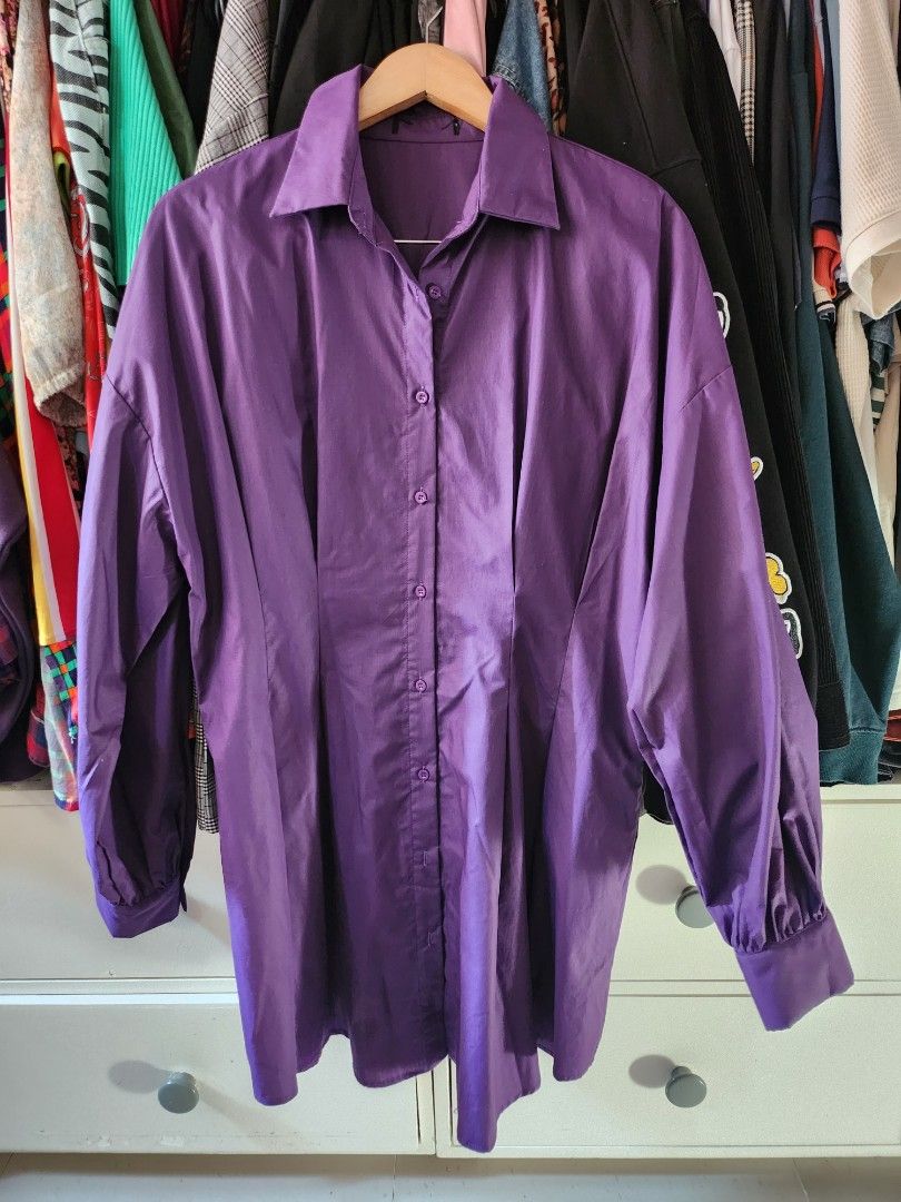 Purple Button Up Dress on Carousell