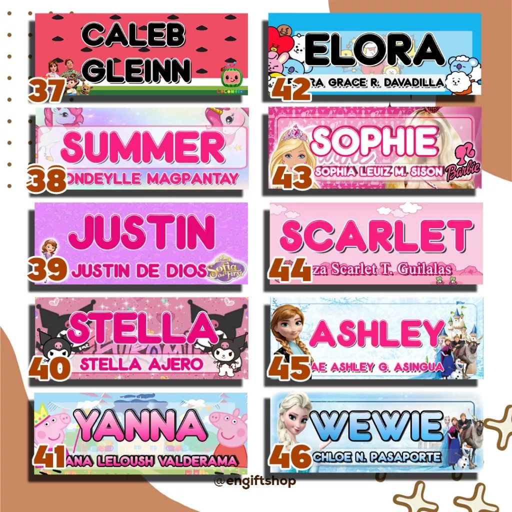 PVC LAMINATED NAME TAG FOR KIDS, Babies & Kids, Babies & Kids Fashion ...