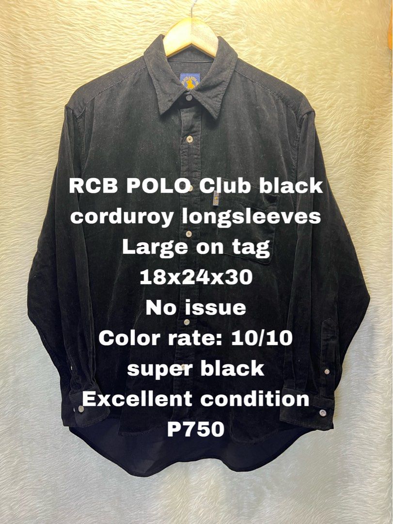 RCB POLO Club black corduroy longsleeves Large on Carousell