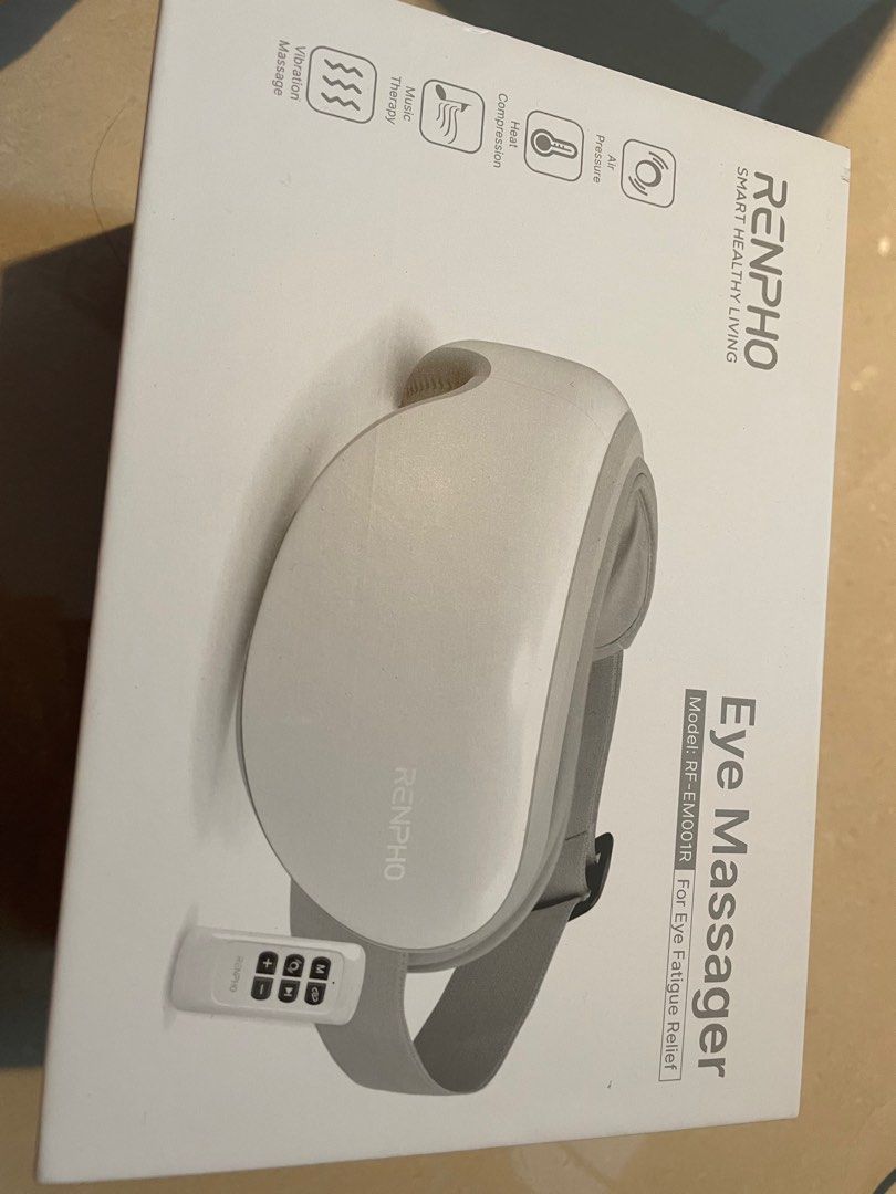 Renpho eye massager with remote, Health & Nutrition, Massage Devices on ...
