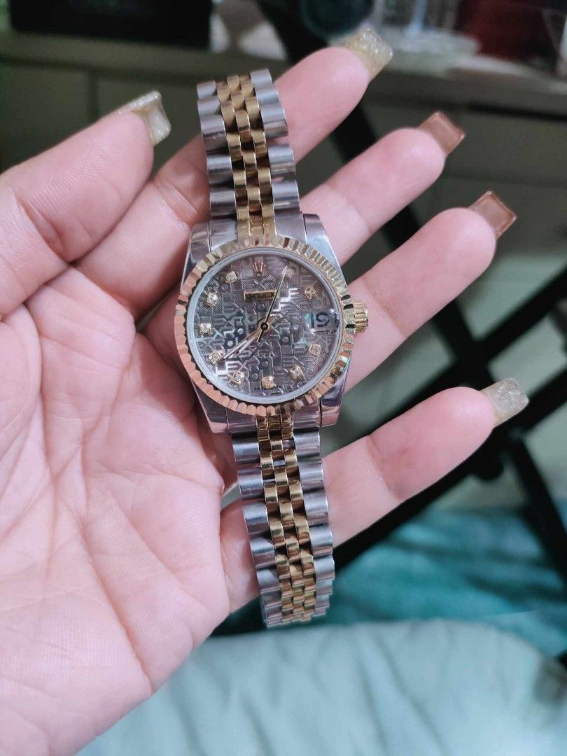 Rolex quartz Japan movement, Women's Fashion, Watches & Accessories ...