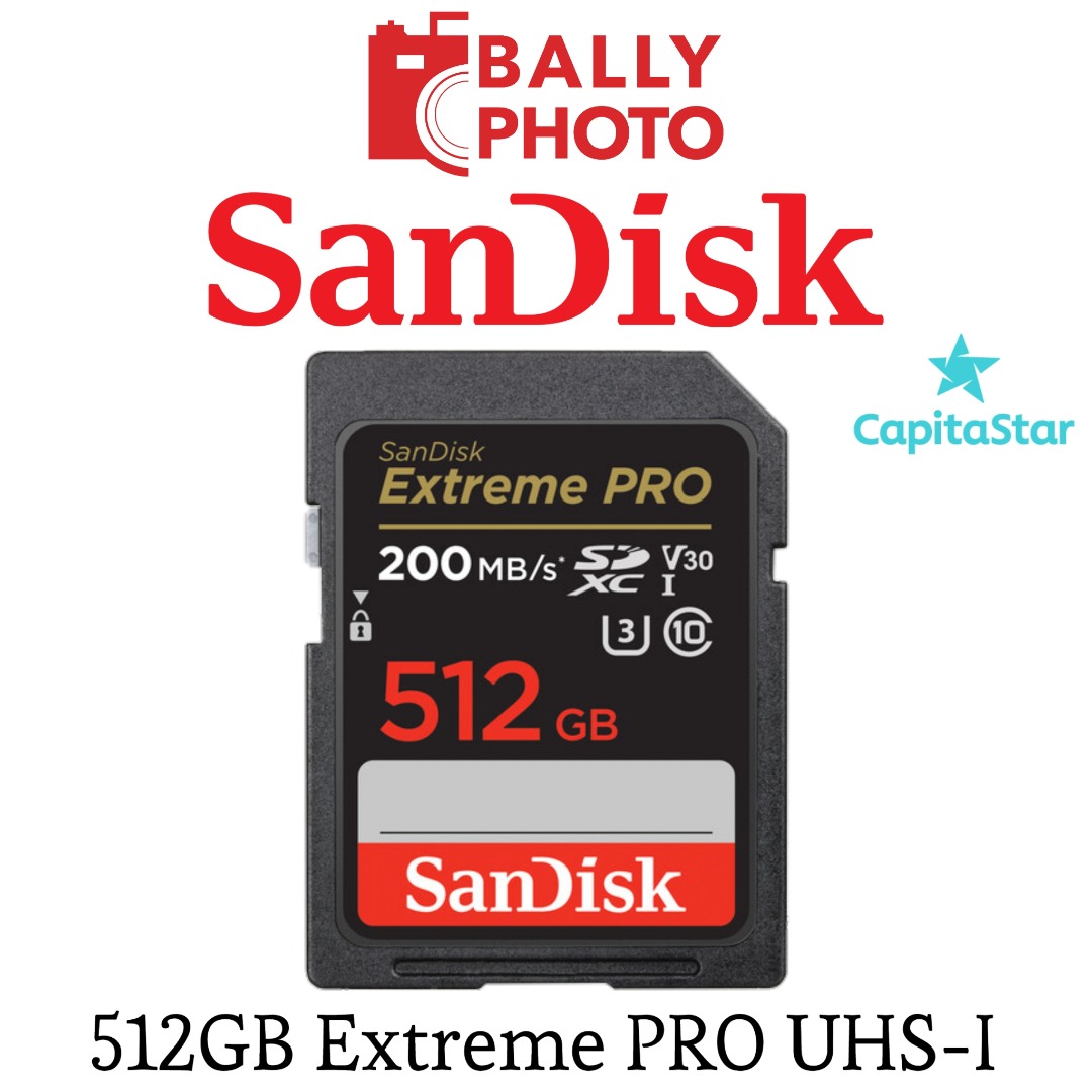 SanDisk 512GB Extreme PRO UHS-I SDXC Memory Card, Photography ...