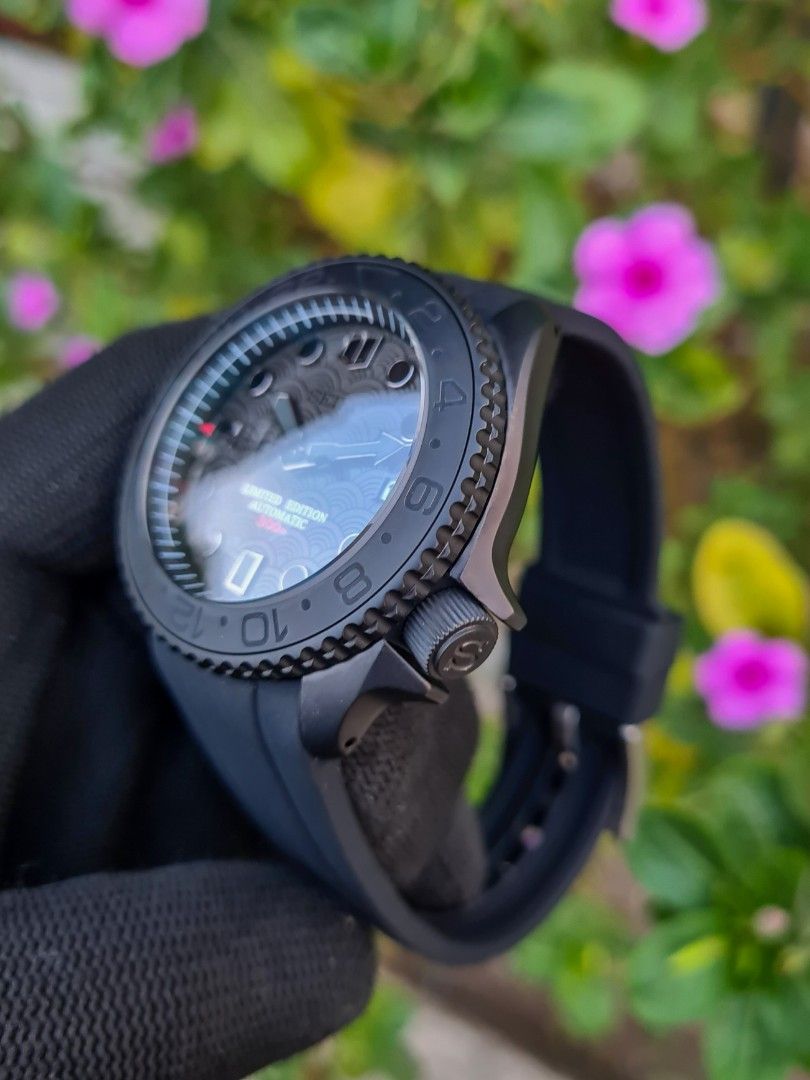 Pre Order Seiko MOD SKX 41,5mm Black Mate PVD, Fesyen Pria, Jam Tangan ...