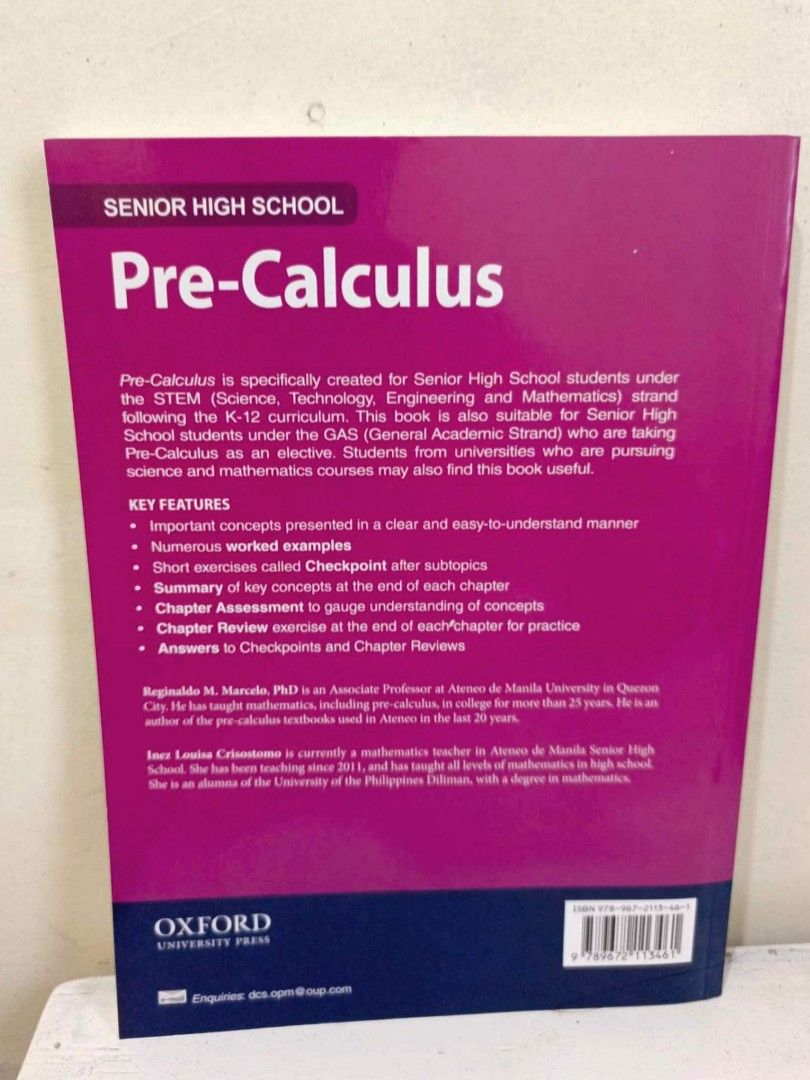 Senior High School: Pre-Calculus | Oxford Publishing on Carousell