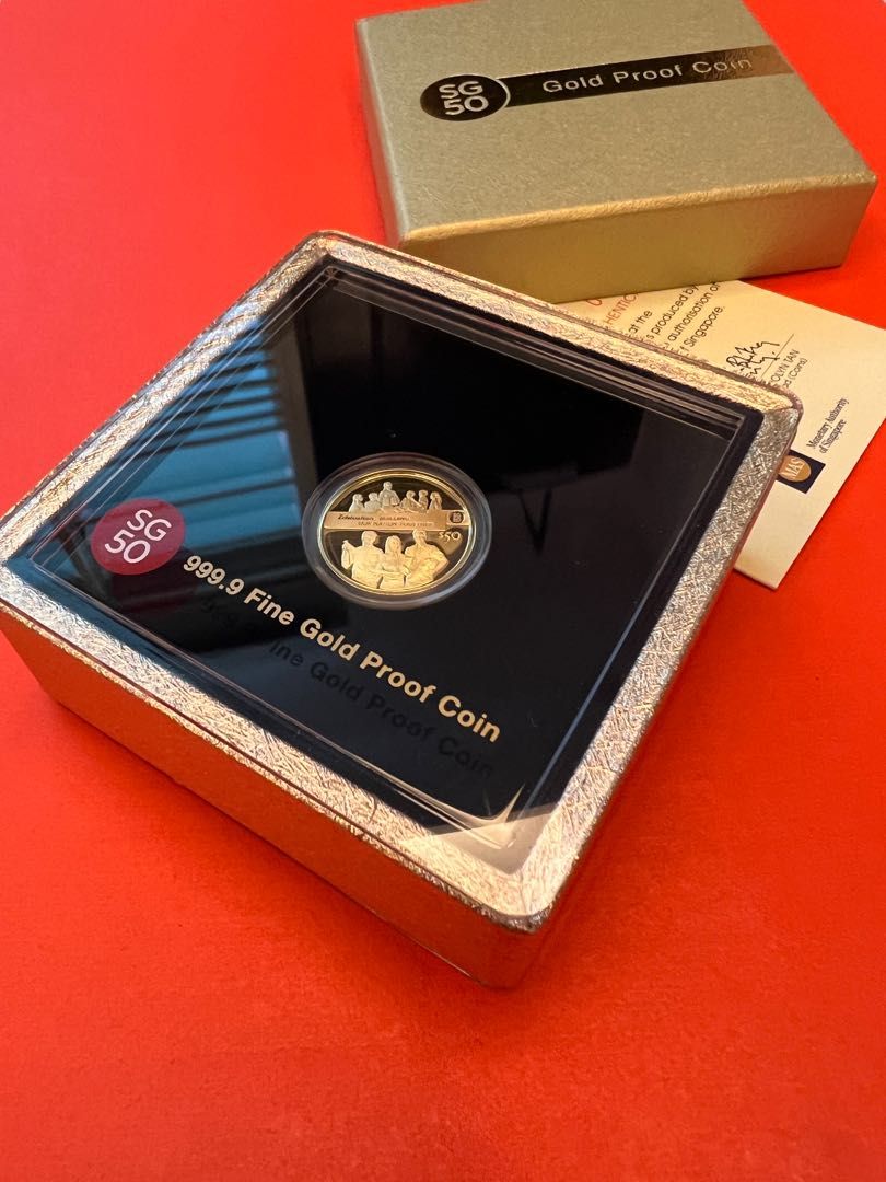 SG50 SG 50 $50 Commemorative 999.9 Gold Proof Coin MAS Singapore Mint ...