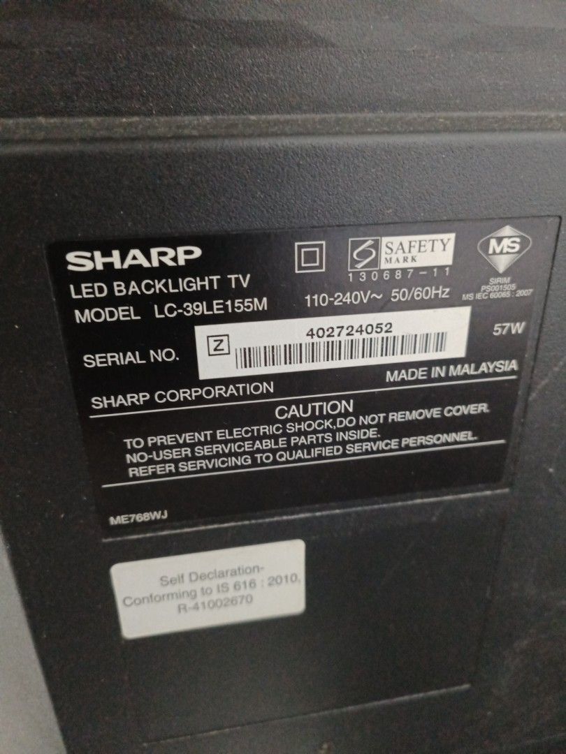 Sharp Tv 39 inch, TV & Home Appliances, TV & Entertainment, TV on Carousell