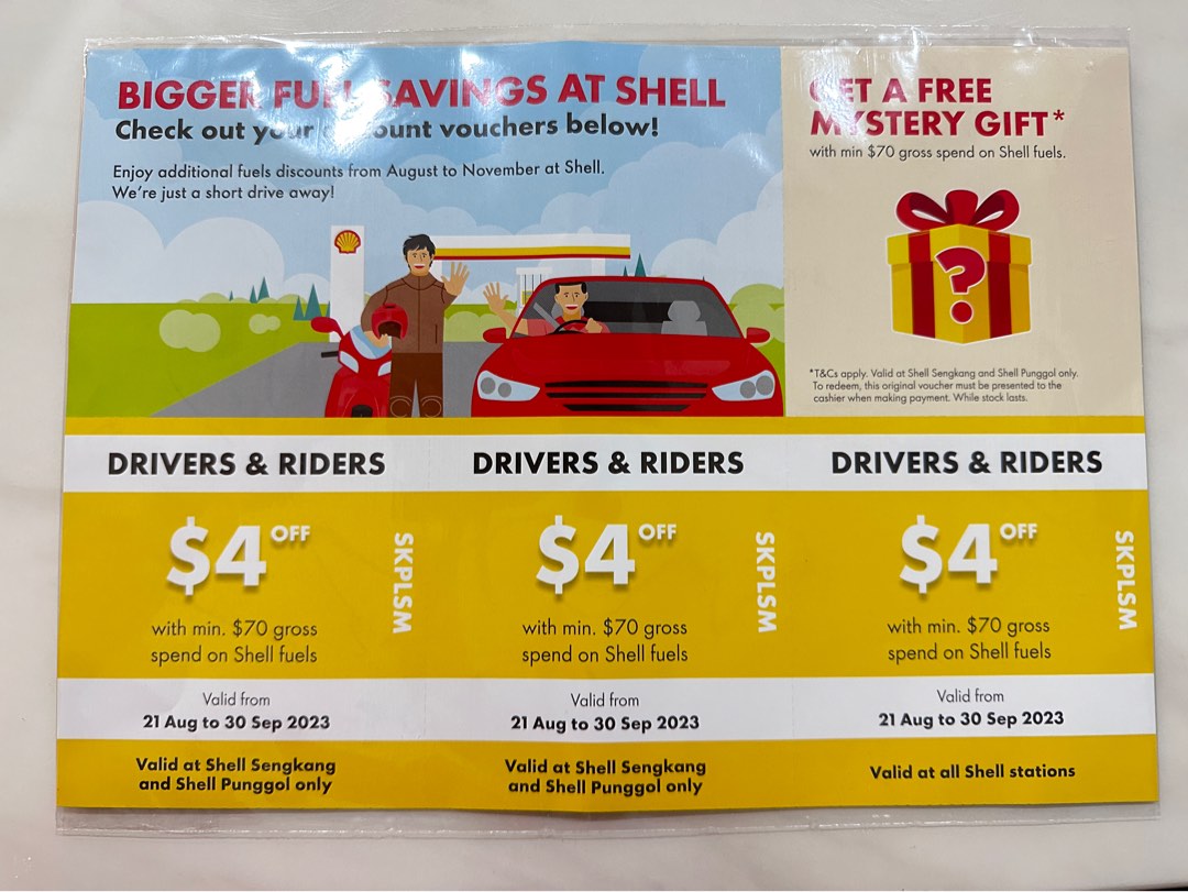 Shell Fuel Petrol Voucher, Tickets & Vouchers, Vouchers on Carousell