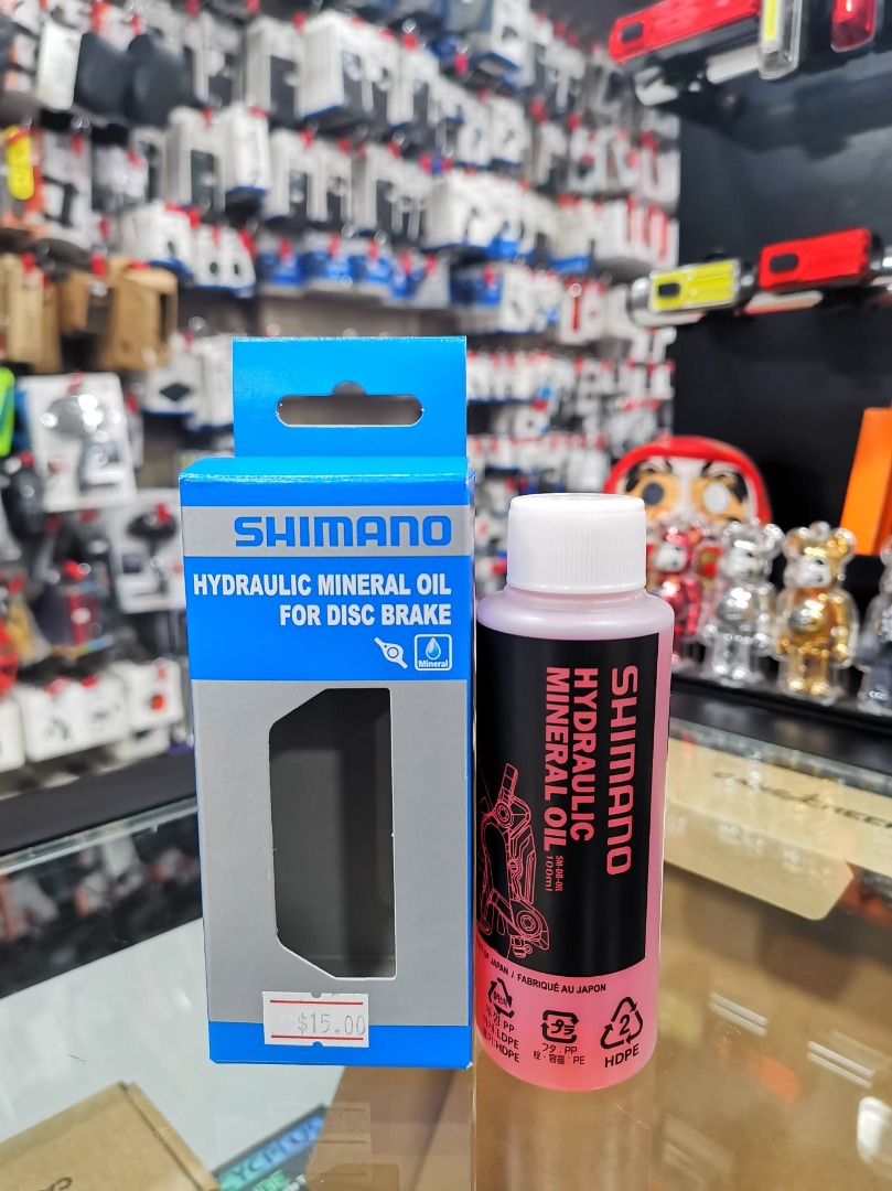 Shimano Mineral Oil Hydraulic Disc Brake Fluid 100ml, Sports Equipment ...