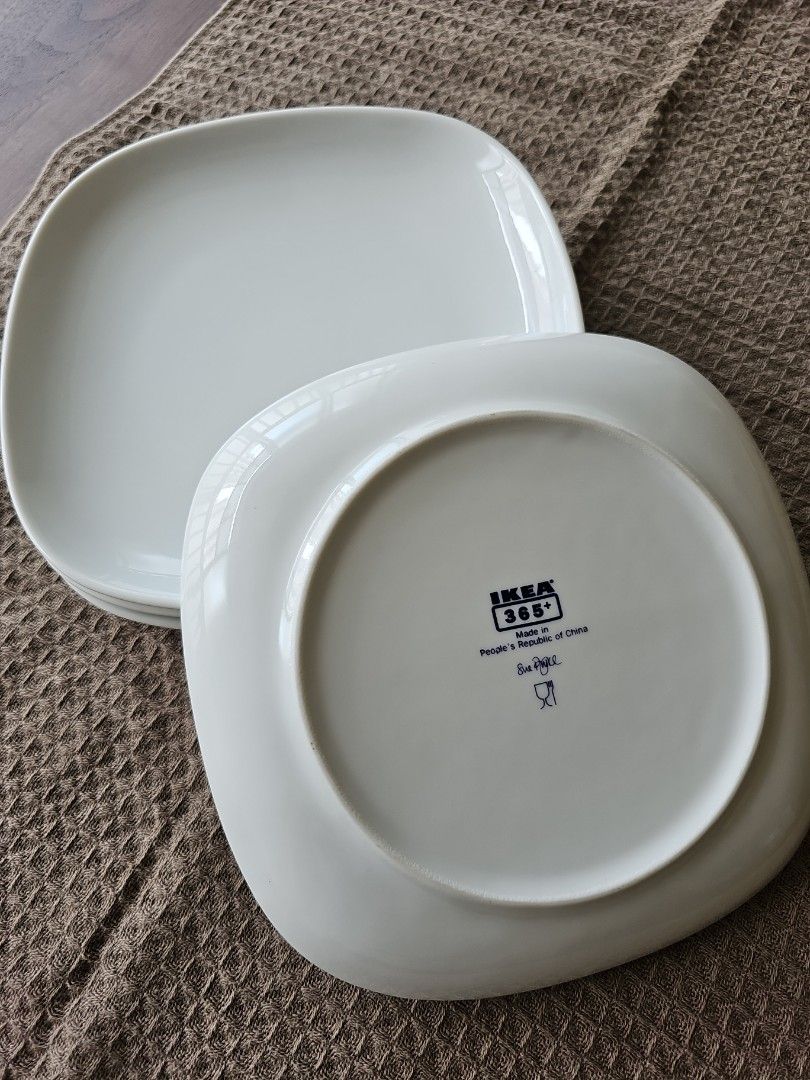 white plates   ikea