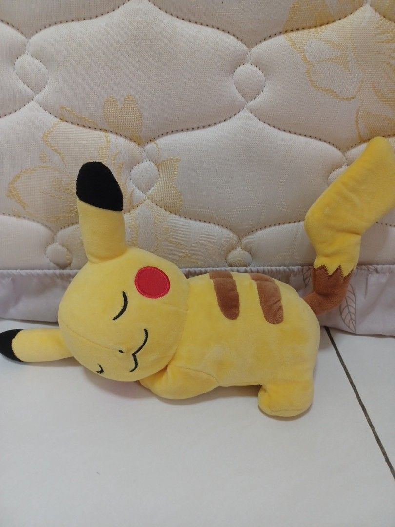 Sleeping Pikachu Plushie, Hobbies & Toys, Toys & Games on Carousell