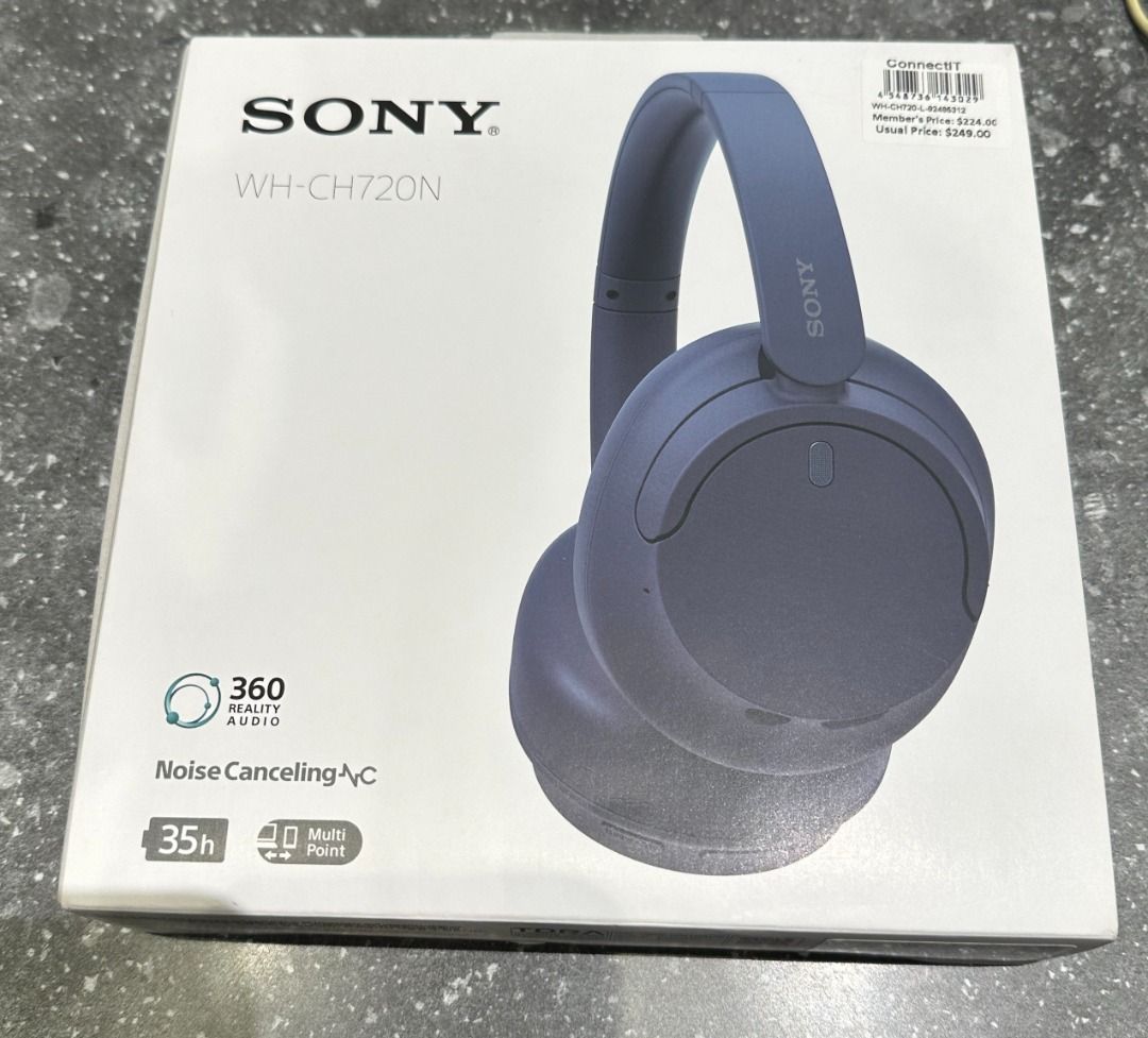 Sony WH-CH720-L Bluetooth Wireless Noise-Cancelling Over-Ear Headphones ...