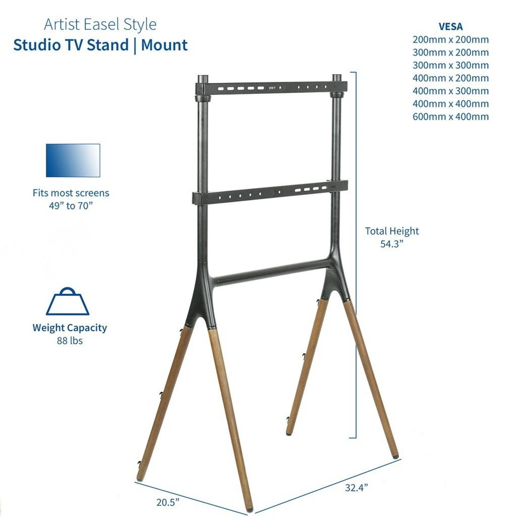 Studio TV Floor Stand Mount for 49" - 70" LED TV Easy Assemble Stylish ...