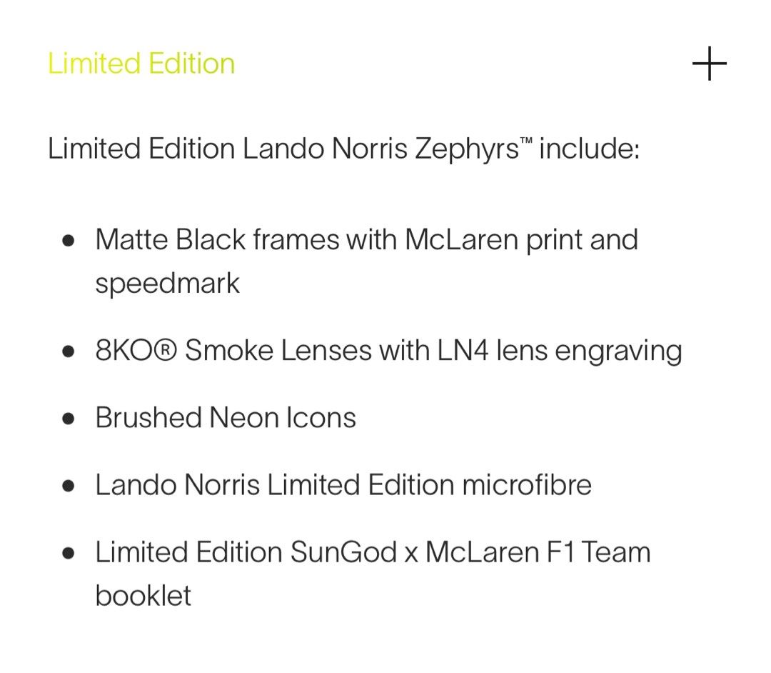 Sungod Zephyrs Lando Norris McLaren Limited Edition sunglasses, Men's ...