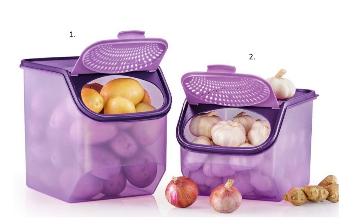 Tupperware Garlic N All Keeper (2) Set, Furniture & Home Living ...