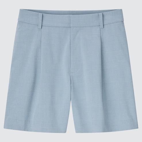 RUSH Uniqlo Smart Tucked Shorts Light Blue on Carousell