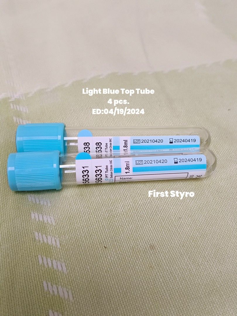 Vacutainer Tubes (Light Blue/Green/EDTA/Gold/Plain/Gray), Health ...