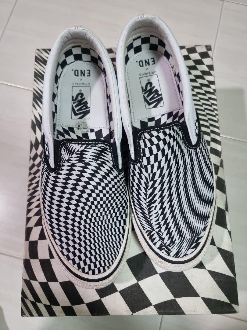Vans OG Classic Slip On Vertigo x END (UK 9.5), Men's Fashion, Footwear ...