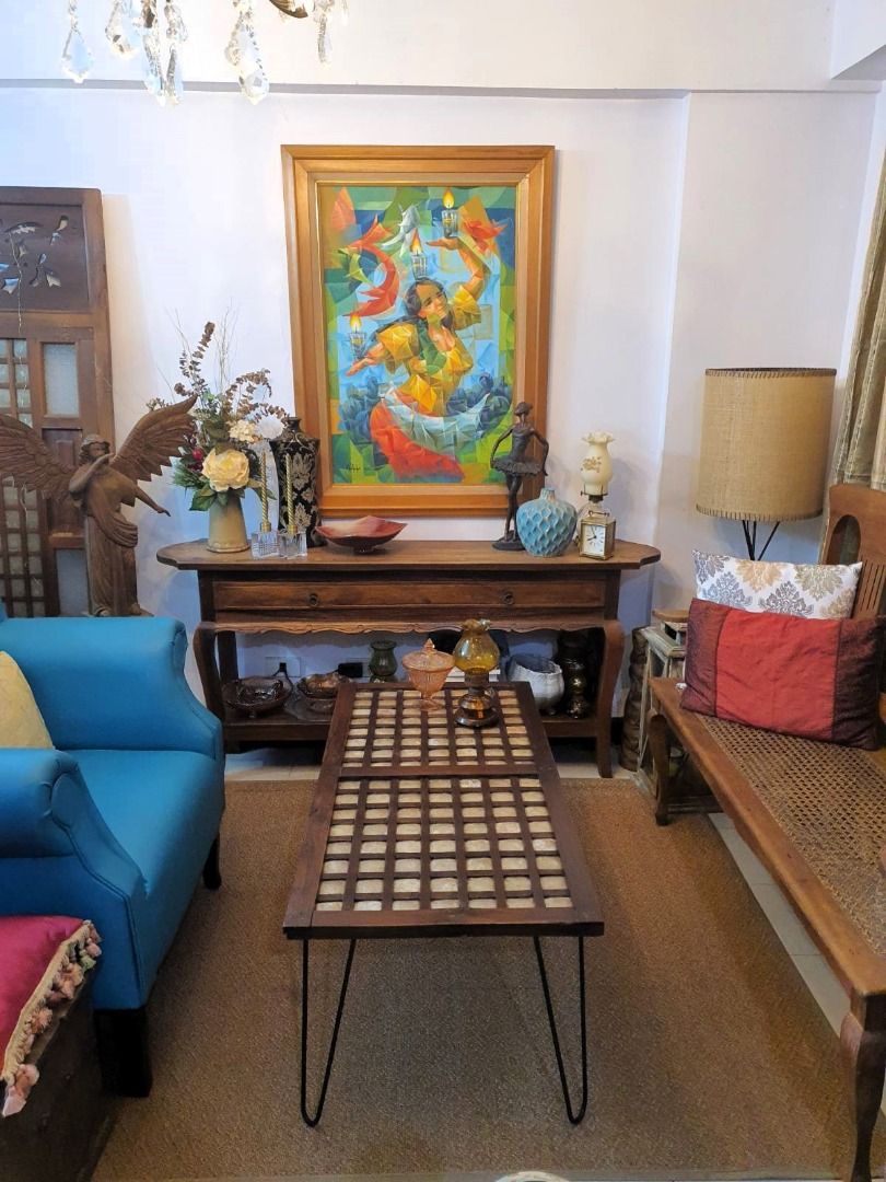 Vintage capiz coffee table or center table made from the durable window ...