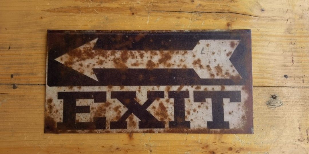 Vintage metal Exit signage on Carousell