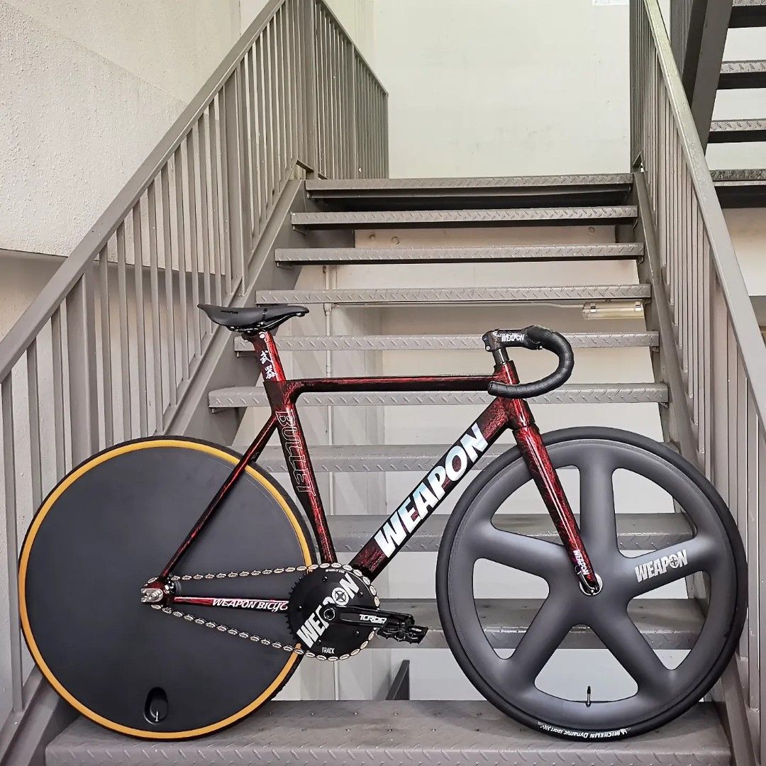 WEAPON Carbon fiber aerospoke wheel / wheelset for fixie bike / track ...