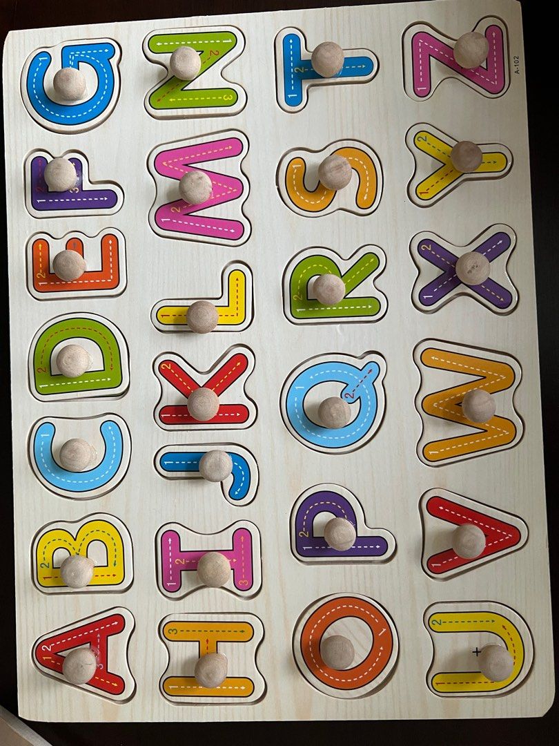 Wooden Peg Board Puzzle Jadore, Babies & Kids, Infant Playtime on Carousell