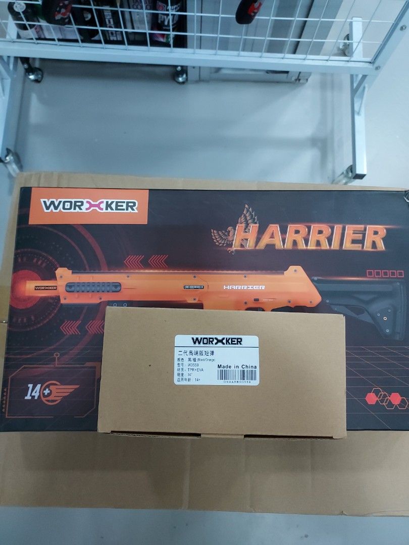 Worker Harrier Nerf Blaster + 200 worker darts, Hobbies & Toys, Toys & Games on Carousell