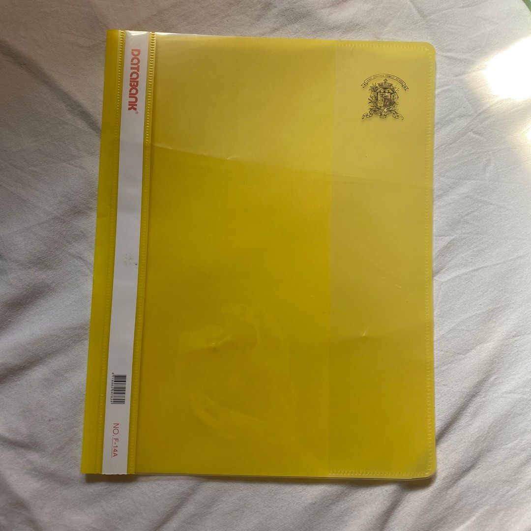 Yellow A4 Clear Folder with Fastener on Carousell