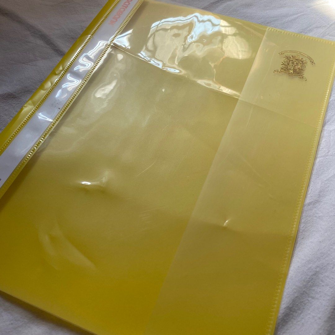 Yellow A4 Clear Folder with Fastener on Carousell