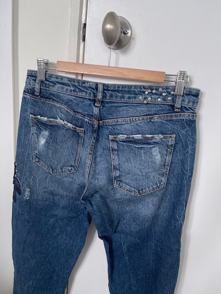 Zara Denim Ripped Jeans, Women's Fashion, Bottoms, Jeans & Leggings on ...