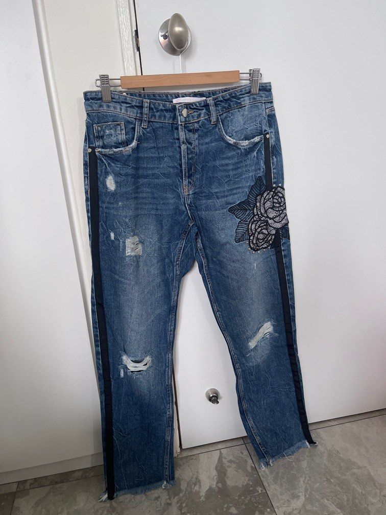 Zara Denim Ripped Jeans, Women's Fashion, Bottoms, Jeans & Leggings on ...