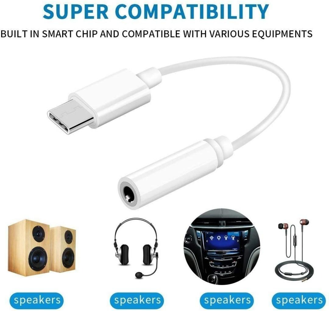 [1004A] Type C to Aux Adapter USB Type C to 3.5mm Female Aux Audio ...