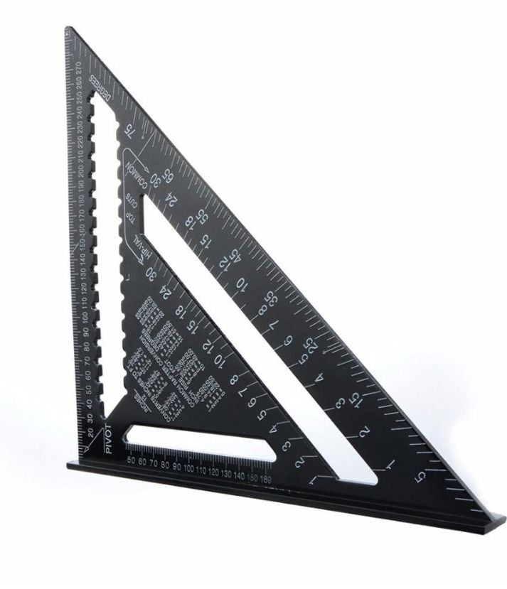 12 inch Metric Aluminum Alloy Triangle Angle Ruler Protractor Swanson ...