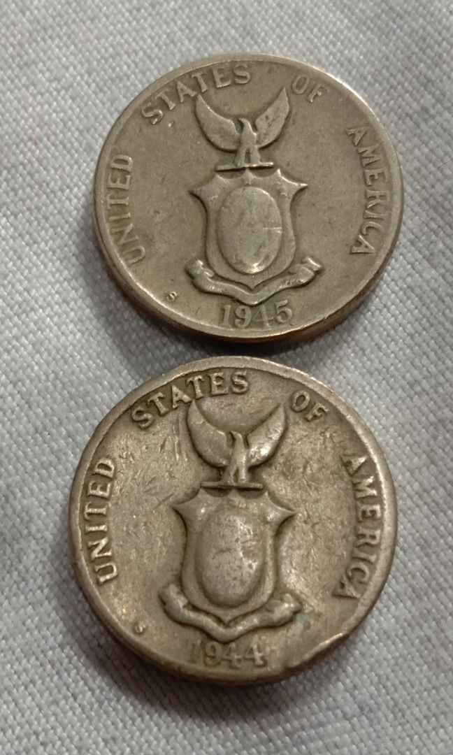 1944 1945 Five Centavos Commonwealth Series Philippine coin, Hobbies ...