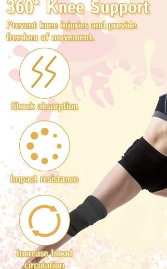 (1 Pair) Thick Sponge Knee Pad Support for Volleyball / Sports / High ...