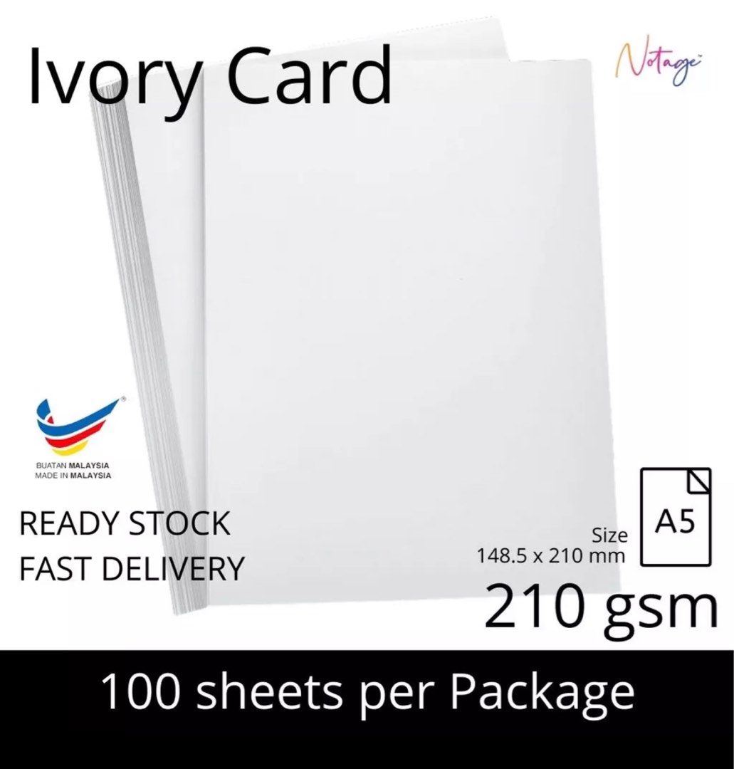 A5 Art Card 210gsm 100 pieces, Hobbies & Toys, Stationery & Craft ...